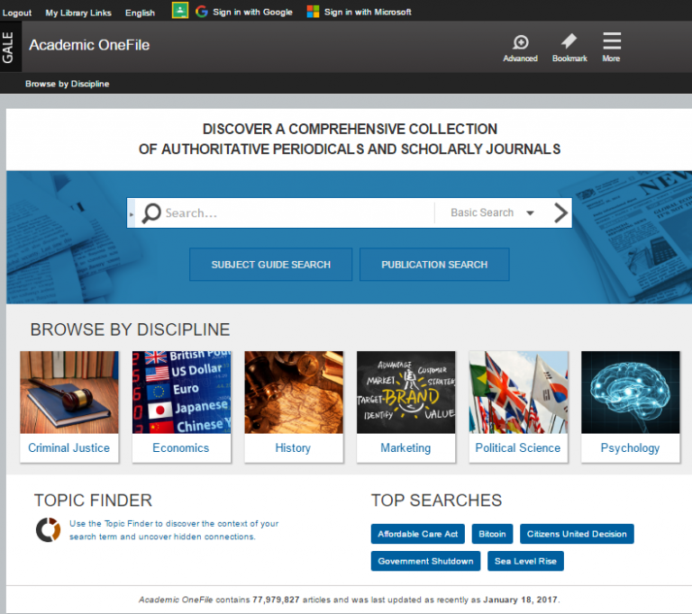 Academic OneFile Expands Browse-By-Discipline Feature | Gale Blog ...