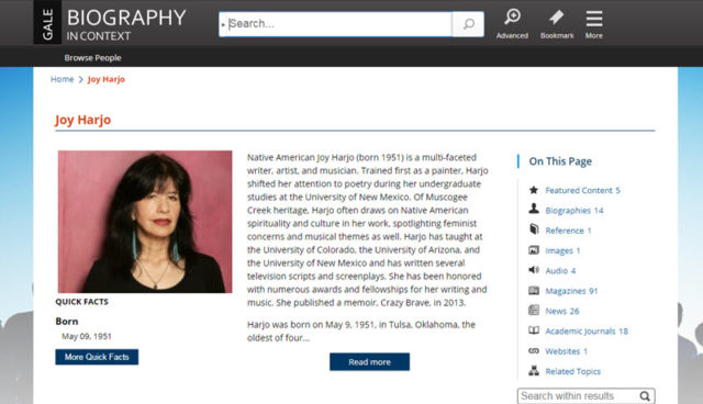 Joy Harjo Becomes the First Native American U.S. Poet Laureate | Gale ...