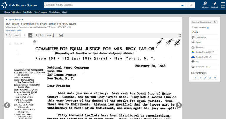 The Infamous Case of Recy Taylor | Gale Blog: Library & Educator News ...