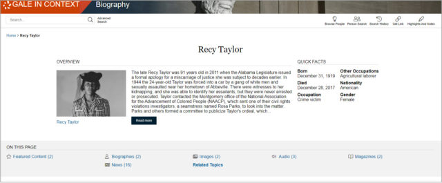 The Infamous Case of Recy Taylor | Gale Blog: Library & Educator News ...