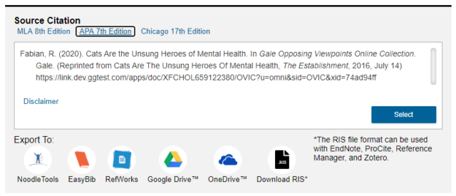 Product Update: APA 7 Citations | Gale Blog: Library & Educator News ...