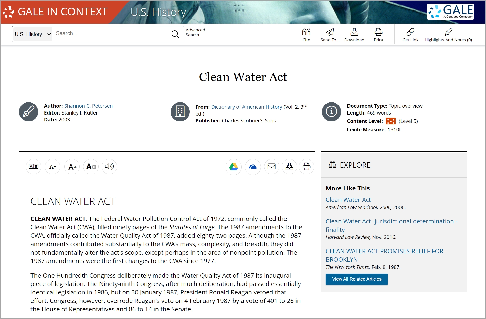The Clean Water Act of 1972 | Gale Blog: Library & Educator News | K12 ...
