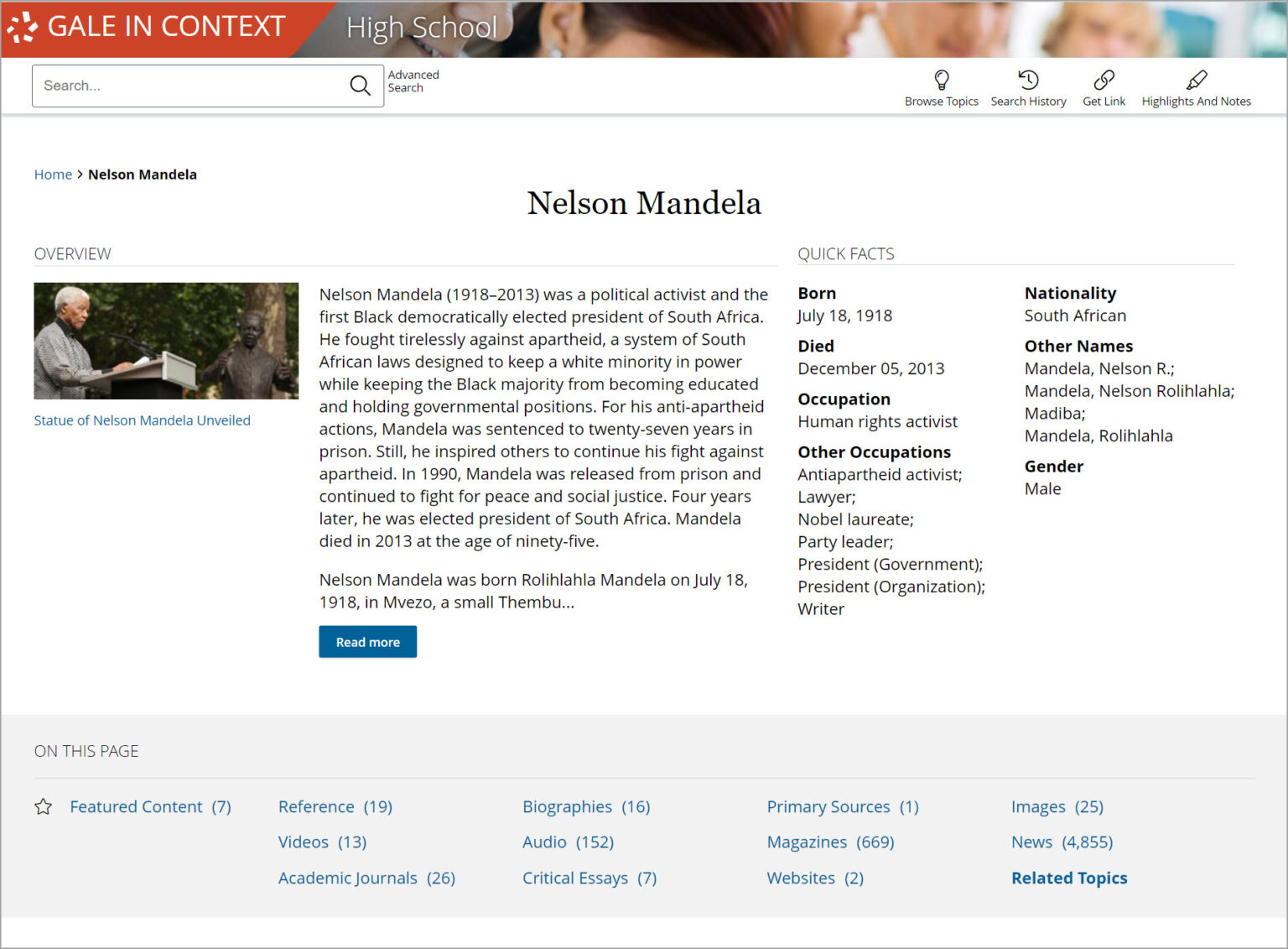 Recognize Nelson Mandela International Day | Gale Blog: Library ...