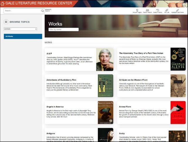First Release of the Gale Literature Resource Center Enhancements ...