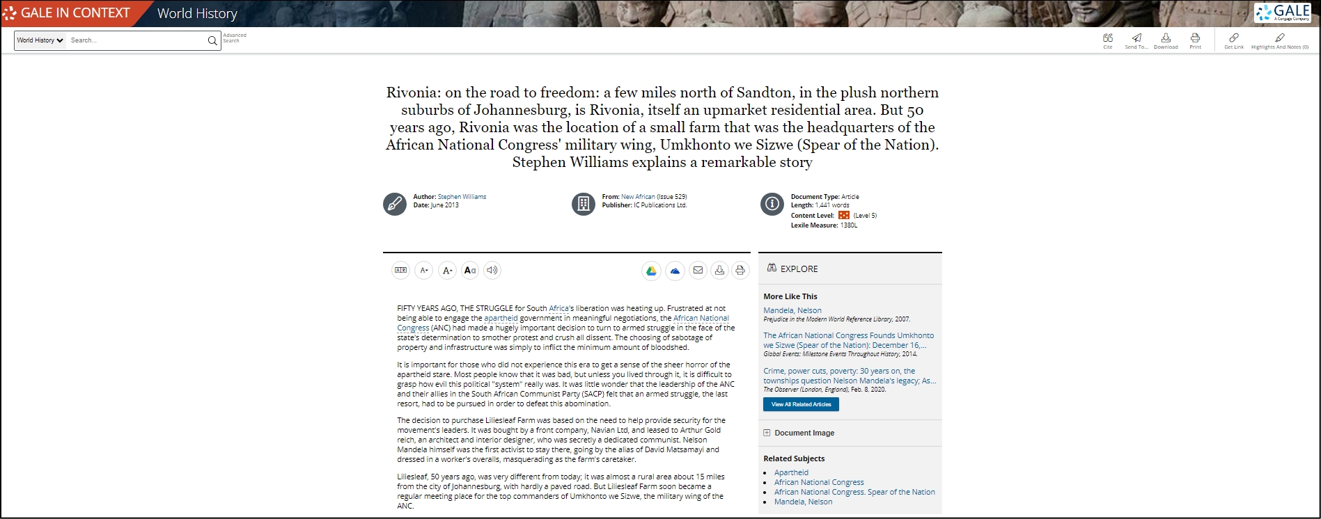 Rivonia Trial, November 26, 1963 | Gale Blog: Library & Educator News ...