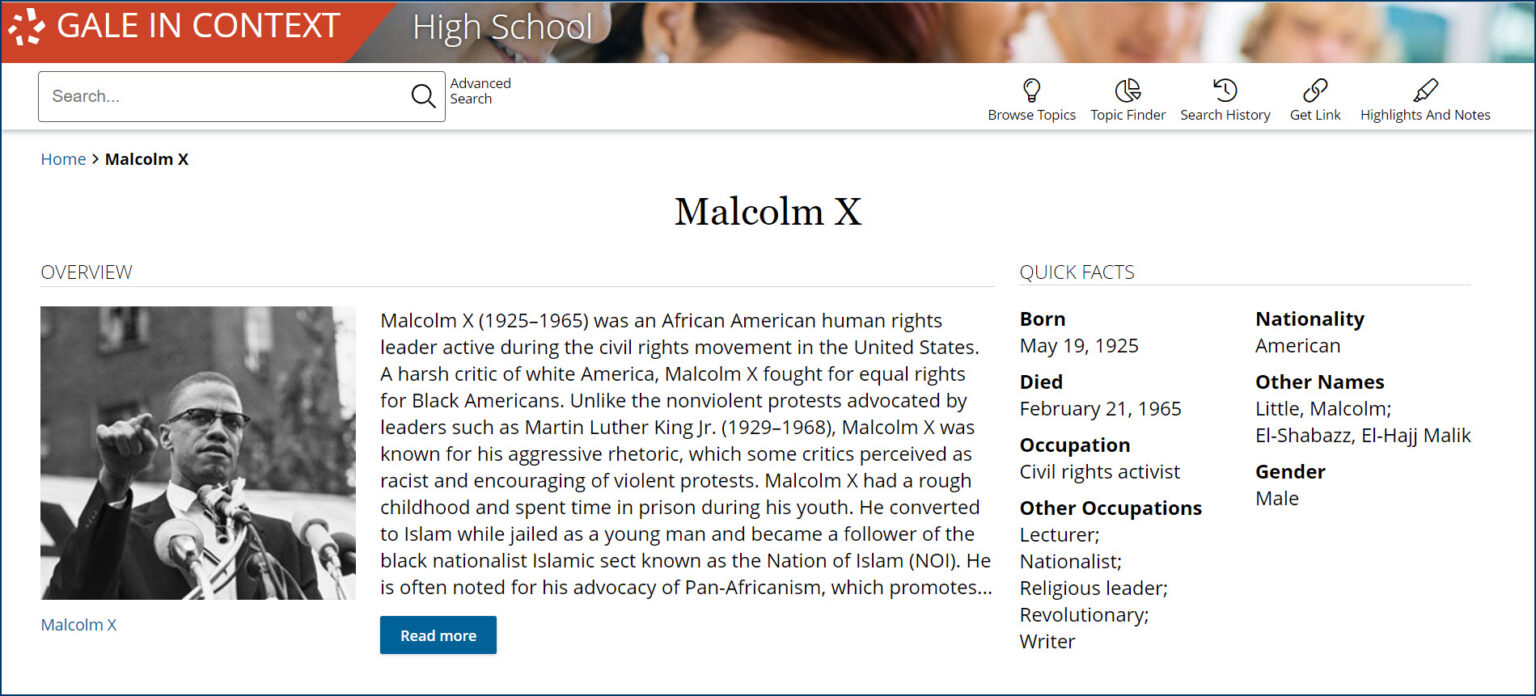 Illuminate the Life and Legacy of Malcolm X | Gale Blog: Library ...