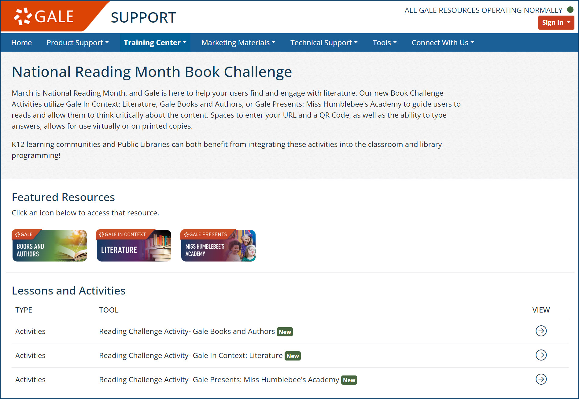 Book Challenge Activities From Gale