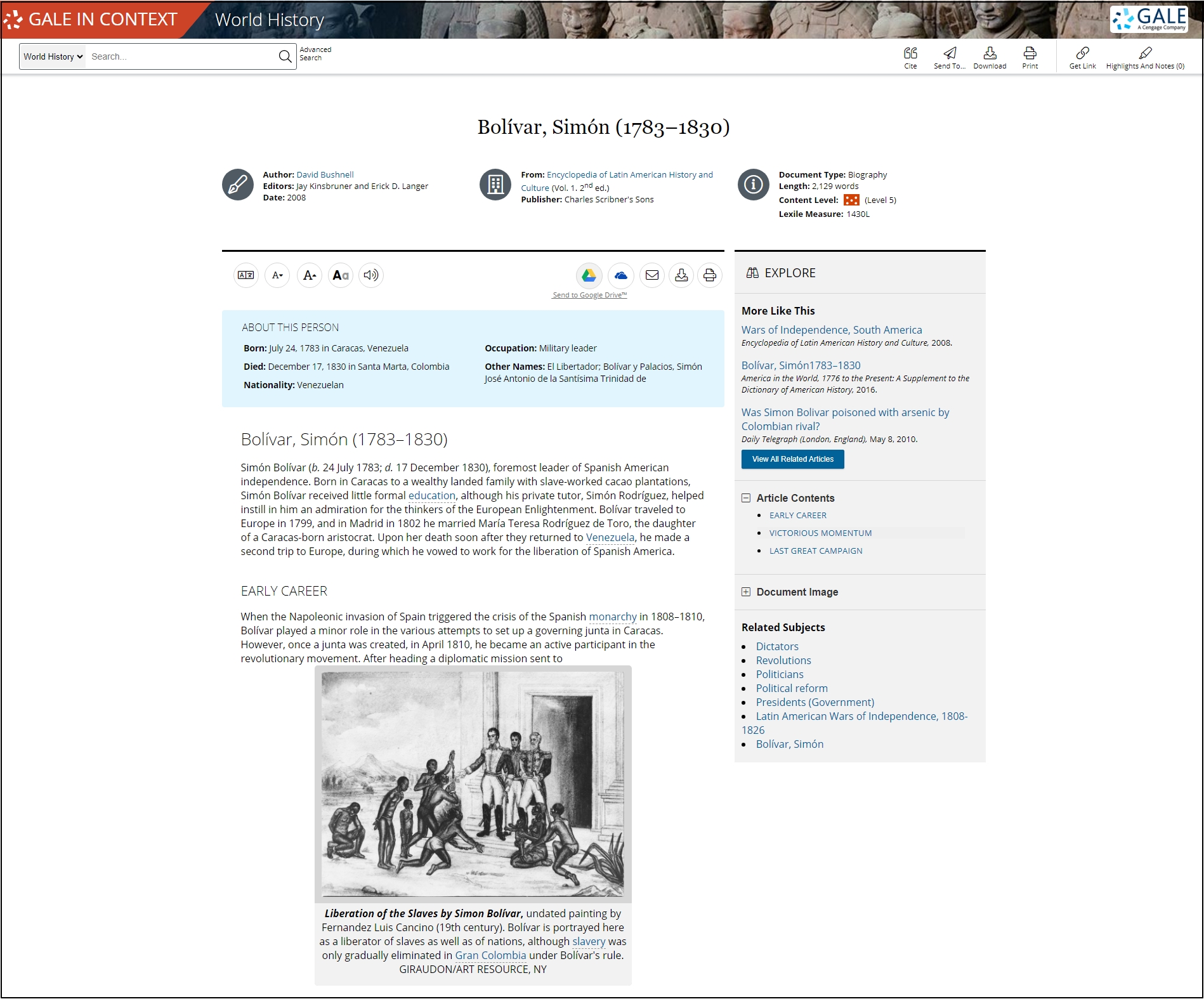 Simón Bolívar Becomes Peruvian Leader | Gale Blog: Library & Educator ...