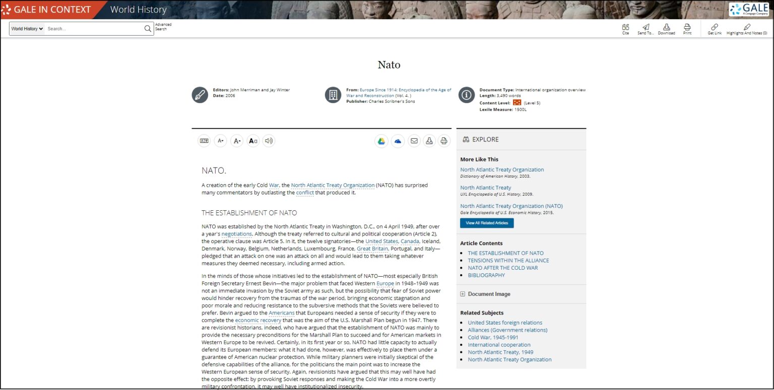 The Founding of NATO | Gale Blog: Library & Educator News | K12 ...
