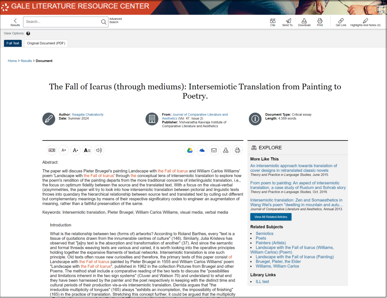 New in Gale Literature Resource Center: Primary Sources & Historical ...