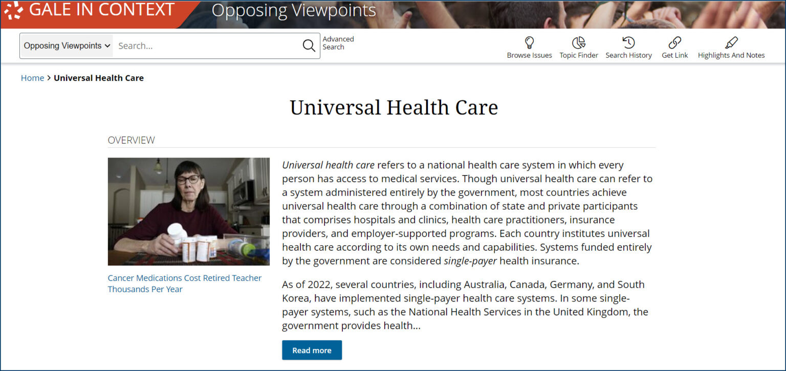 Research All Sides of the Universal Healthcare Debate